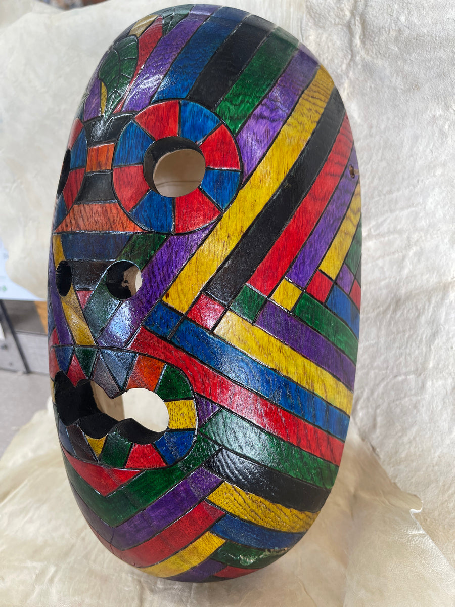 Painted Wild Potato Clan Mask by Richard Owle – Medicine Man Crafts