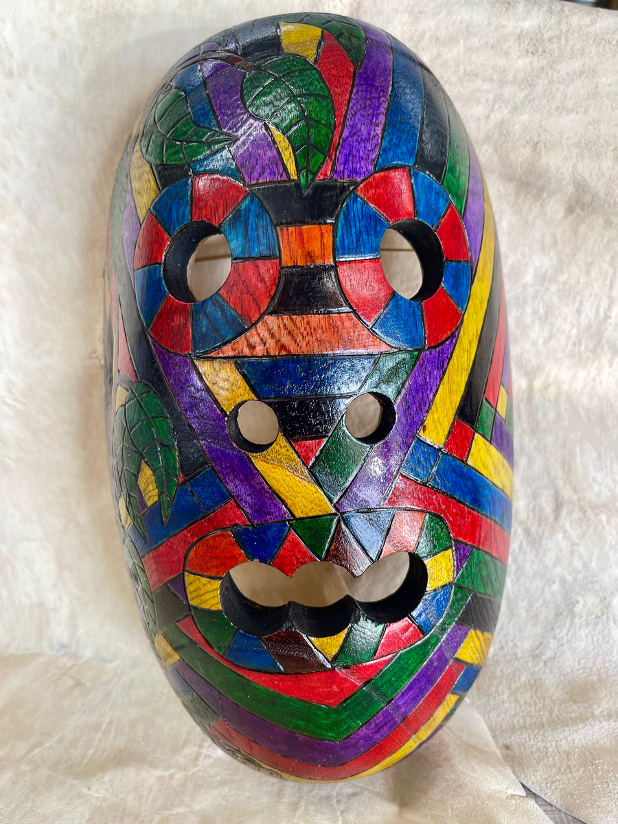 Painted Wild Potato Clan Mask by Richard Owle – Medicine Man Crafts